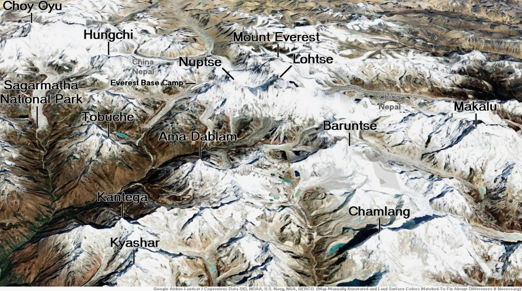 Map of Himalayas – Beautiful Peaks