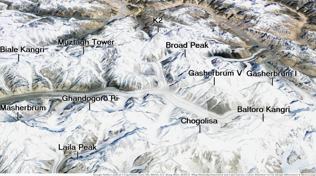 Map of Karakoram – Beautiful Peaks