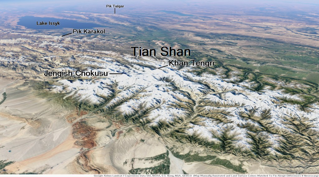 Map of Tian Shan – Beautiful Peaks
