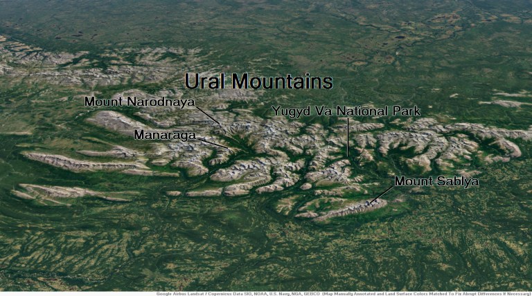 Map of Ural Mountains – Beautiful Peaks