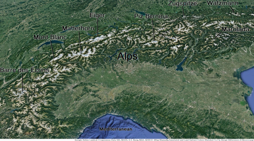Map of Alps – Beautiful Peaks