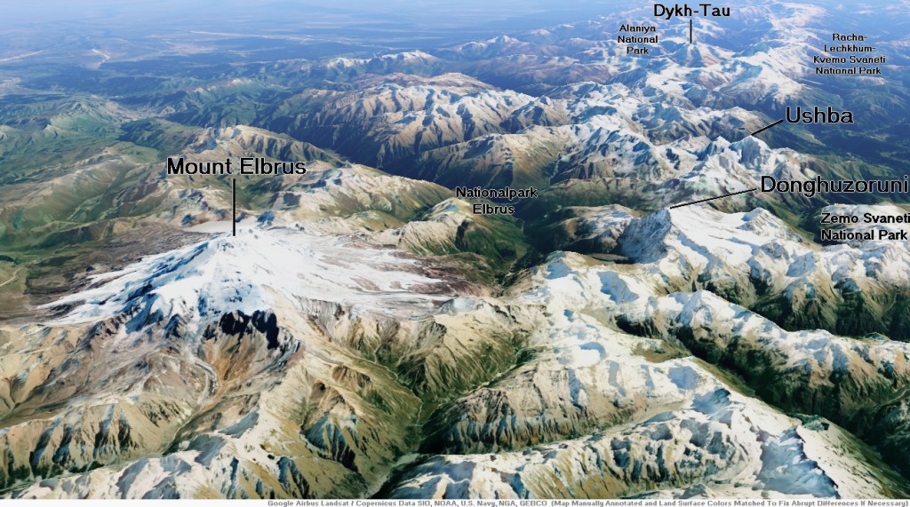 Map of Caucasus Mountains – Beautiful Peaks