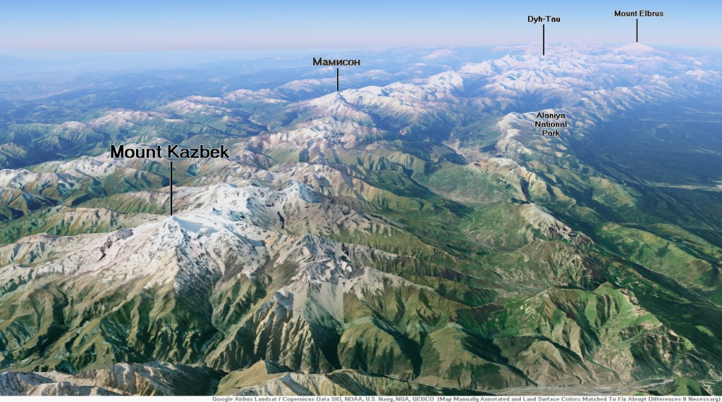 Map of Caucasus Mountains – Beautiful Peaks