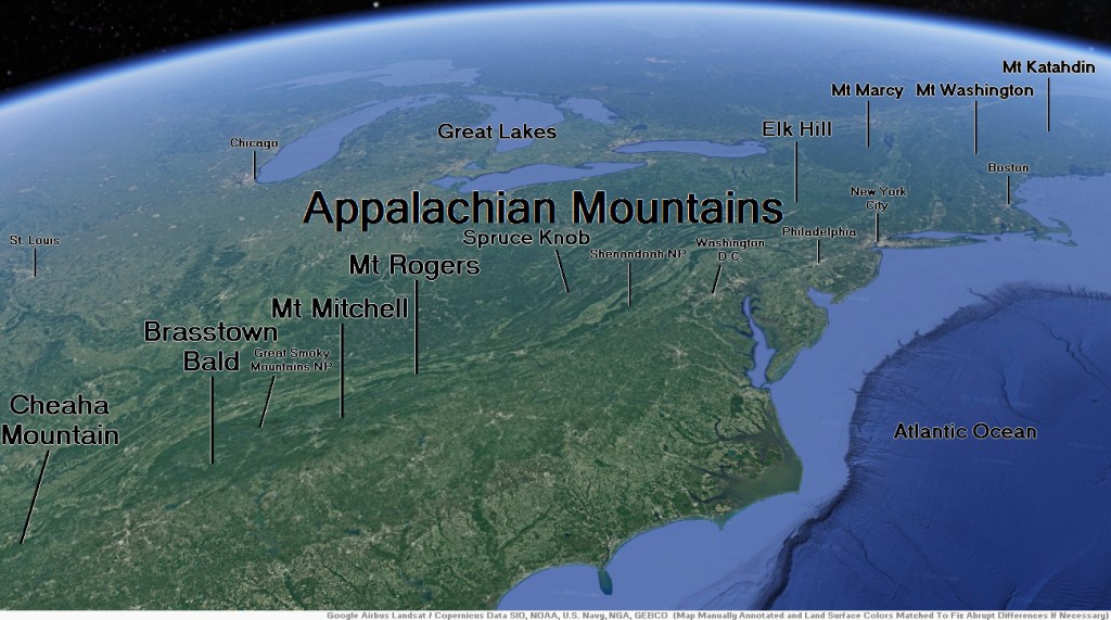 Map of Appalachian Mountains – Beautiful Peaks