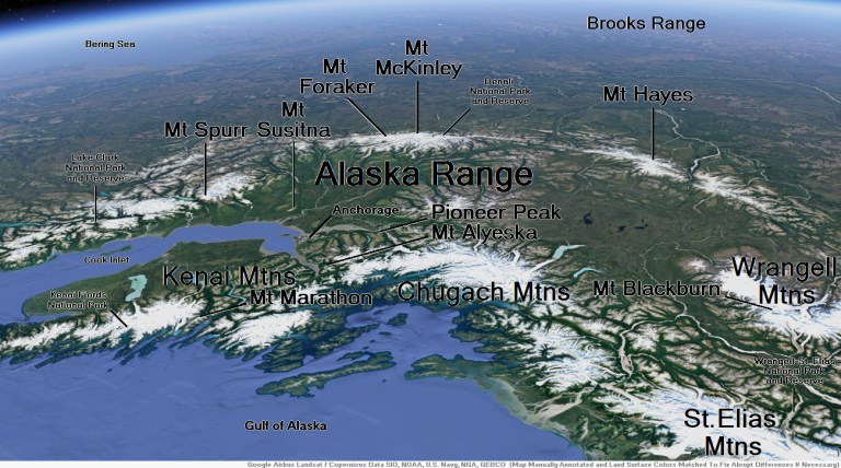Map of Alaska Range – Beautiful Peaks