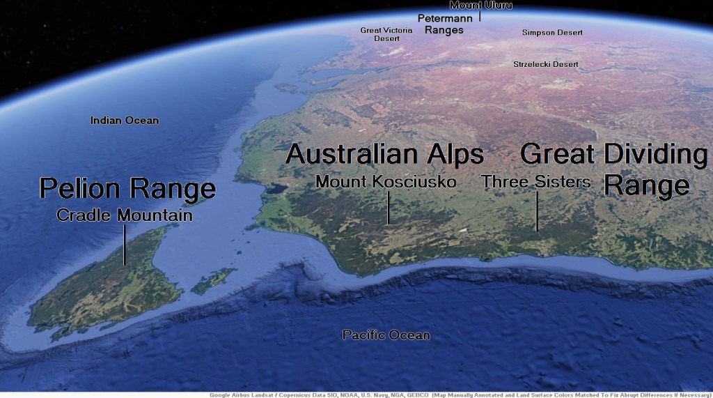 Map of Australian Alps – Beautiful Peaks